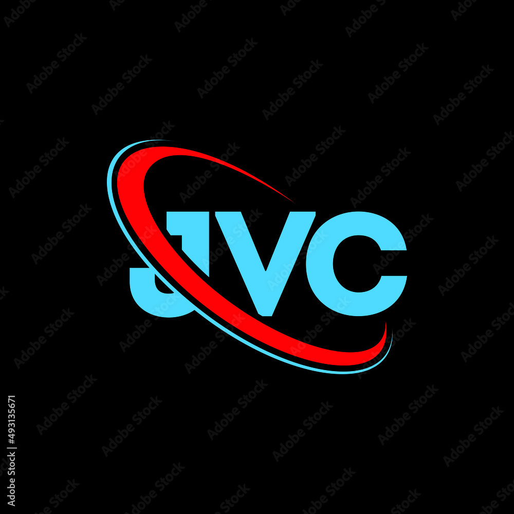 JVC logo. JVC letter. JVC letter logo design. Initials JVC logo linked ...