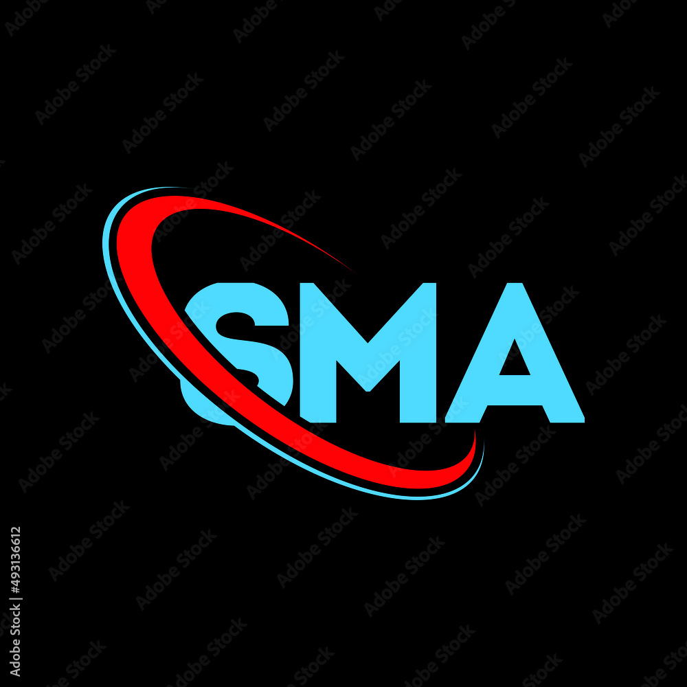 SMA logo. SMA letter. SMA letter logo design. Initials SMA logo linked ...