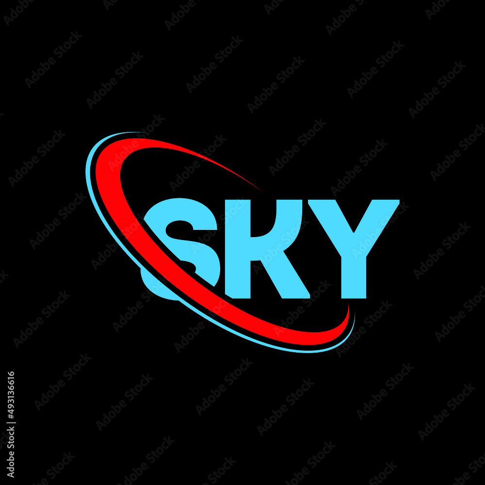SKY logo. SKY letter. SKY letter logo design. Initials SKY logo linked ...