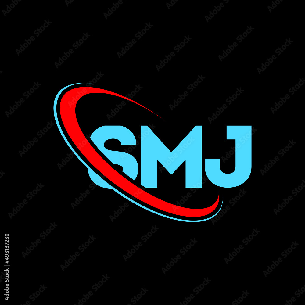 SMJ logo. SMJ letter. SMJ letter logo design. Initials SMJ logo linked ...