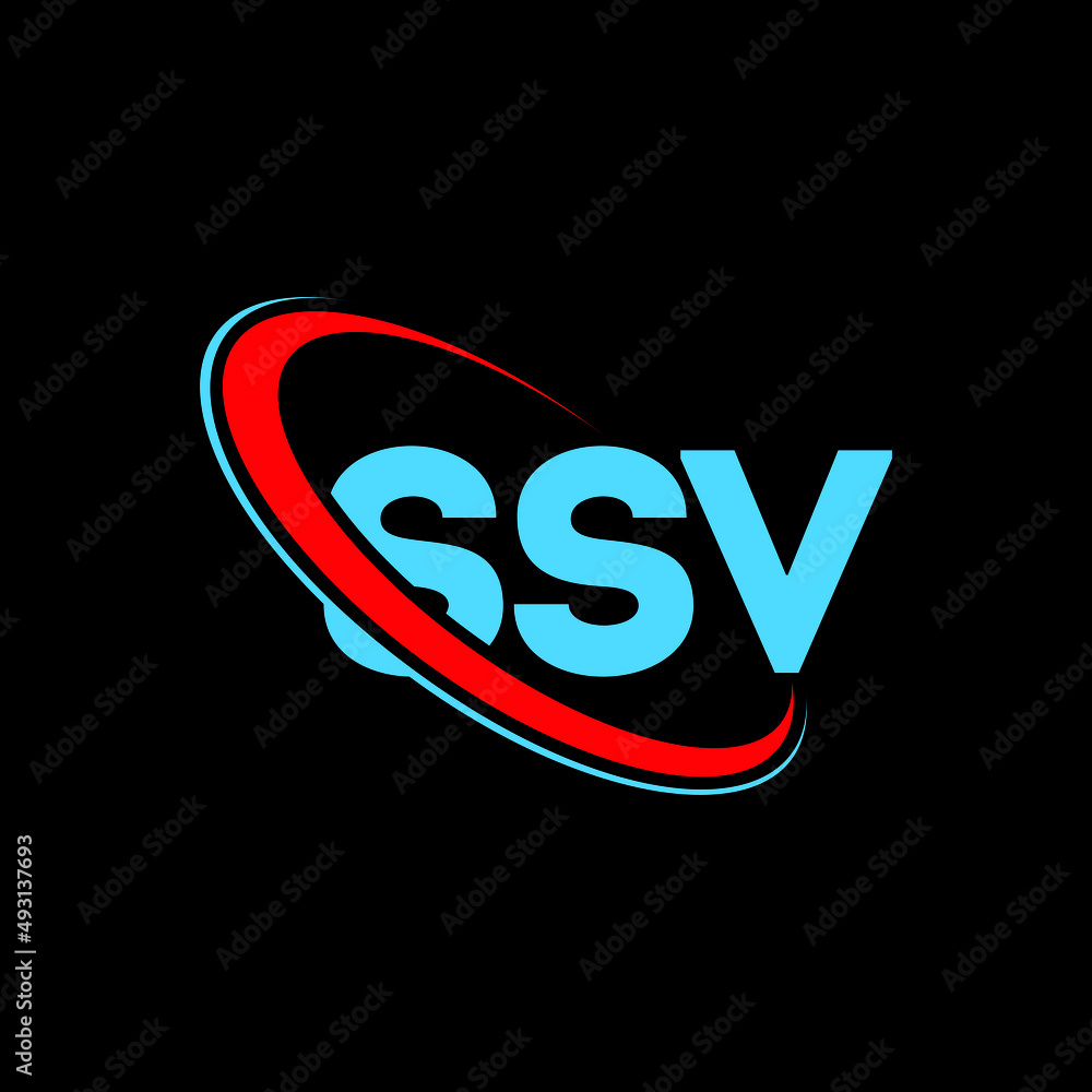 SSV logo. SSV letter. SSV letter logo design. Initials SSV logo linked ...