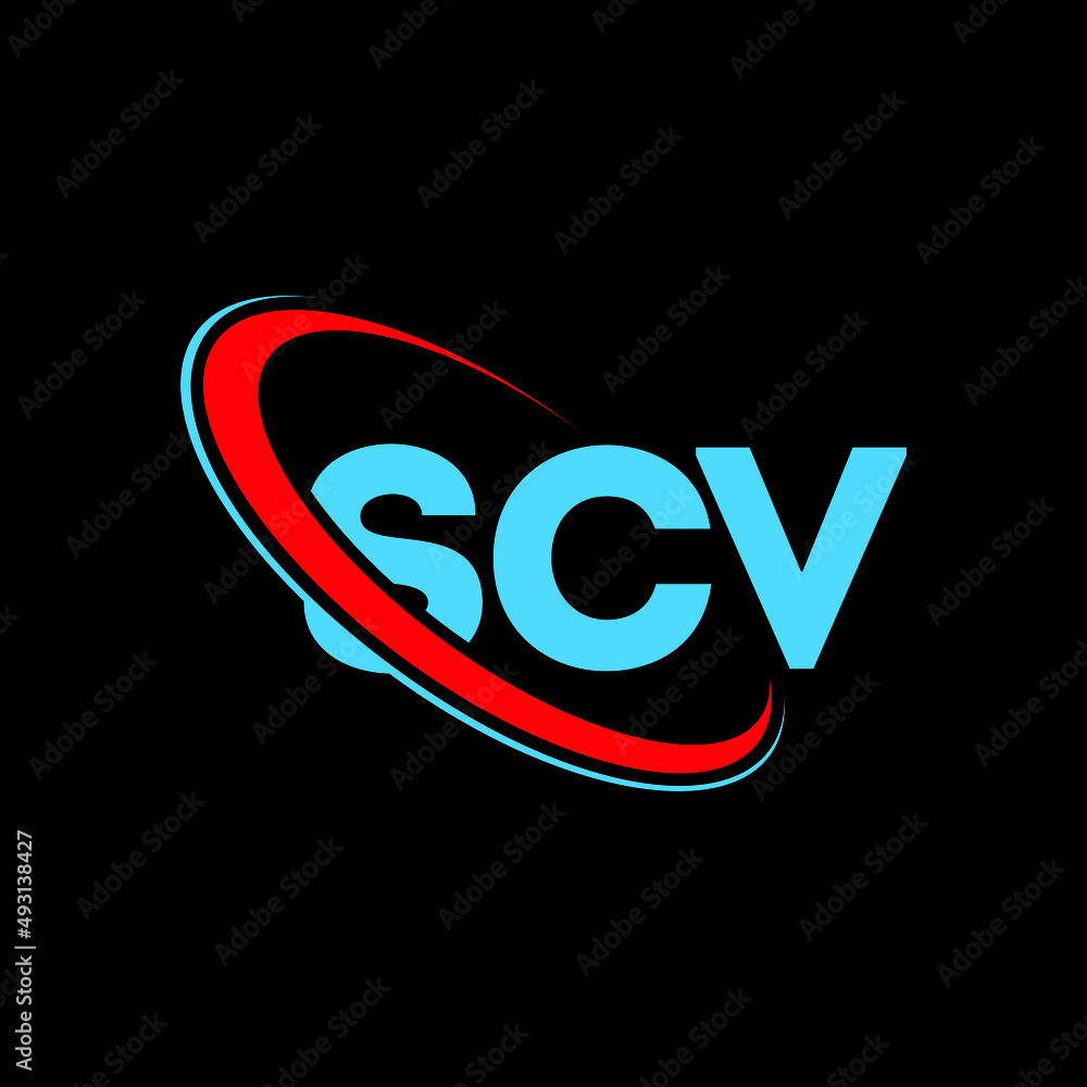 SCV logo. SCV letter. SCV letter logo design. Initials SCV logo linked ...