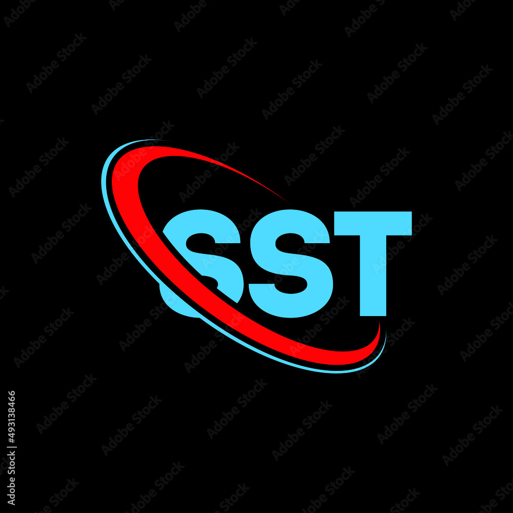 SST logo. SST letter. SST letter logo design. Initials SST logo linked ...