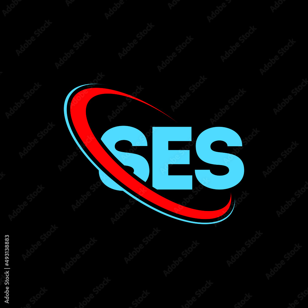 SES logo. SES letter. SES letter logo design. Initials SES logo linked ...