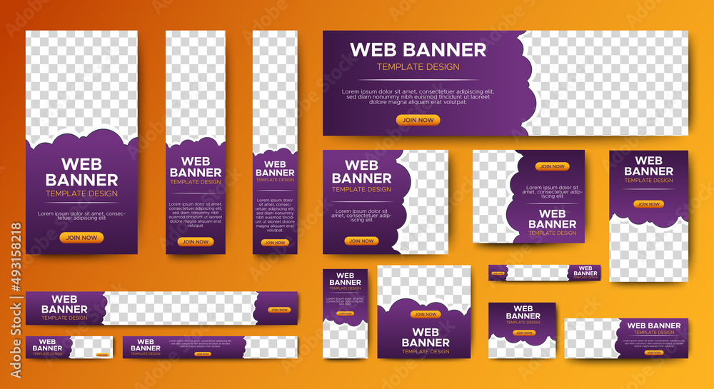 Creative banners design web template Set, Horizontal header web banner ...