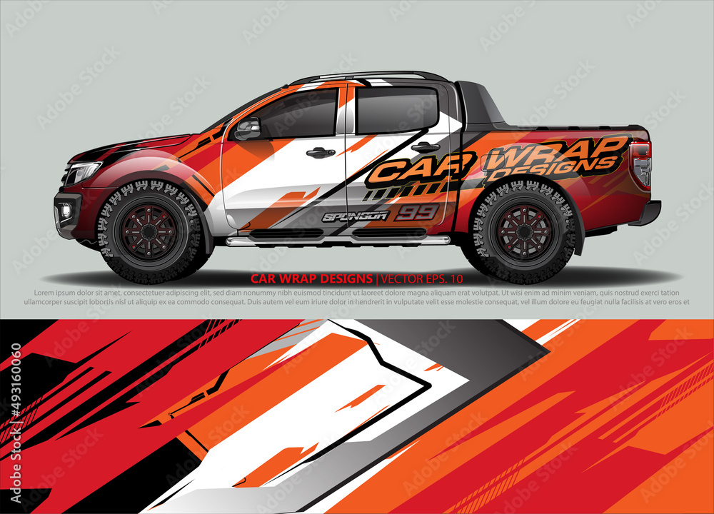 Car wrap decal design vector. abstract Graphic background kit designs ...