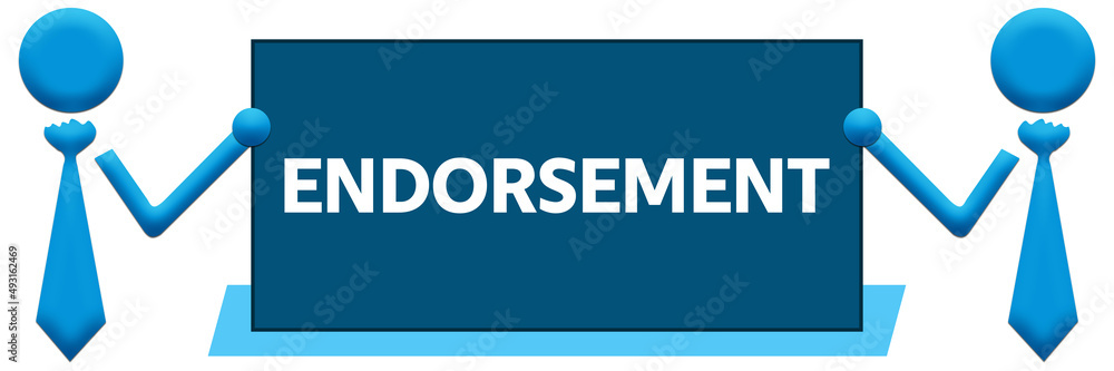 Endorsement Banner Symbols Left Right Blue Stock Illustration | Adobe Stock