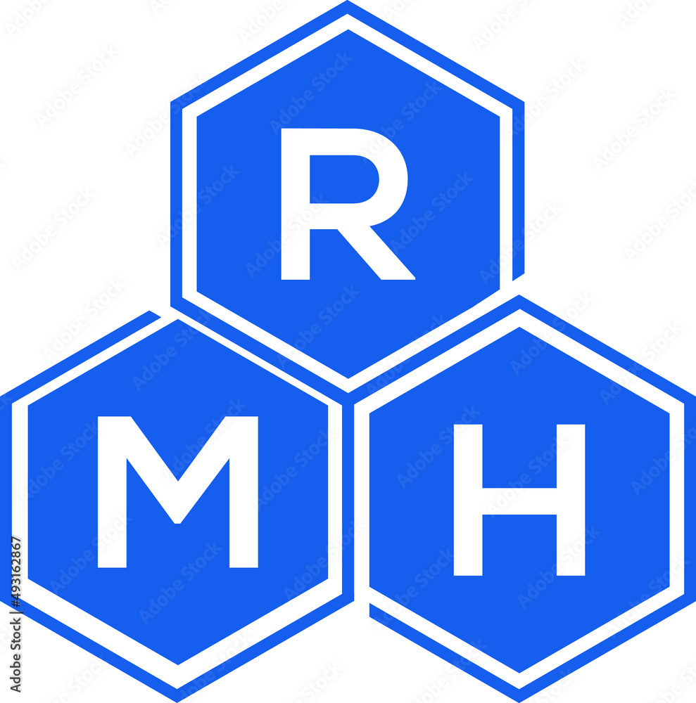 RMH letter logo design on black background. RMH creative initials ...