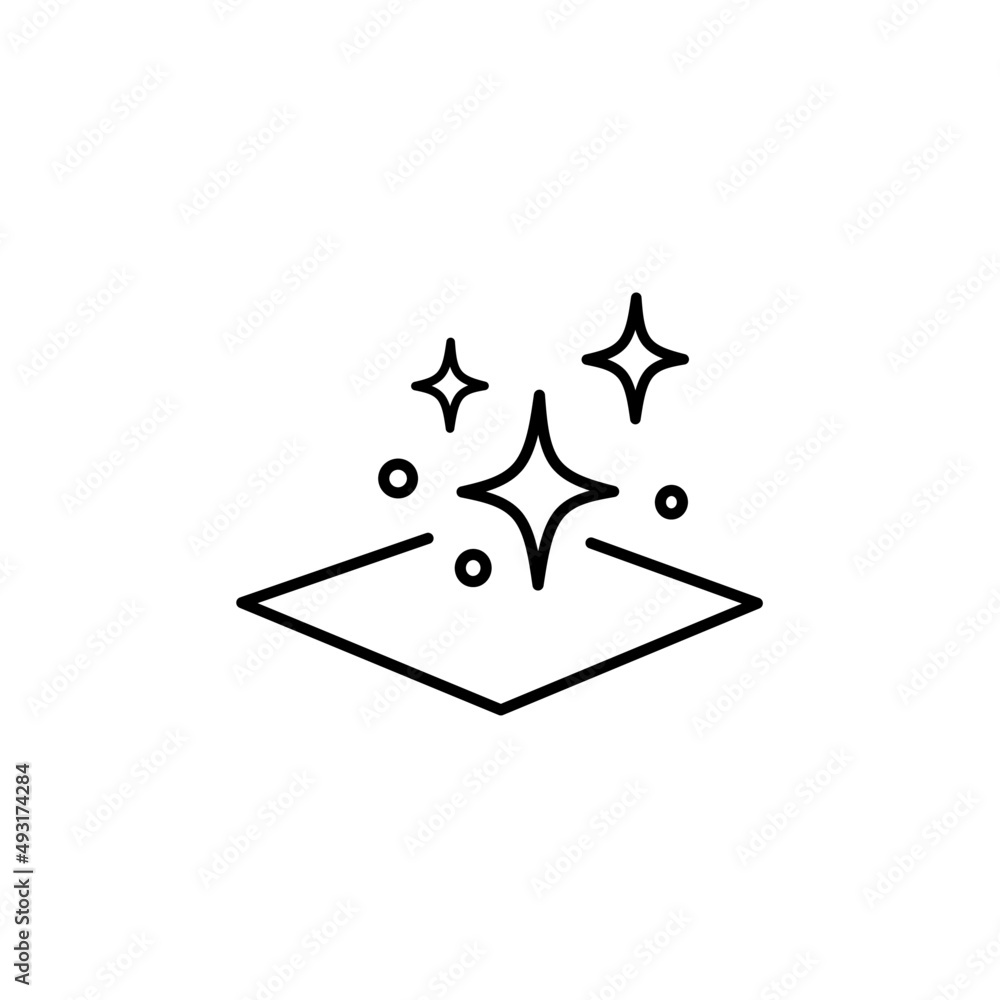 clean surface icon, easy cleaning, thin line symbol on white background ...