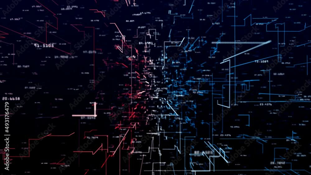 Digital Structure. This stock motion graphics video shows the POV of ...