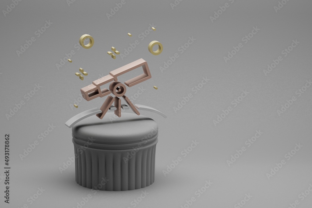 Beautiful abstract illustrations Telescope and start symbol icon on a ...