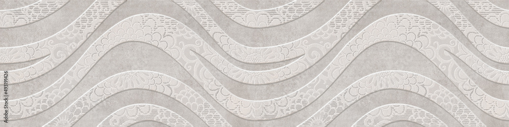 Waves pattern, wall tile or wallpaper design Stock Photo | Adobe Stock