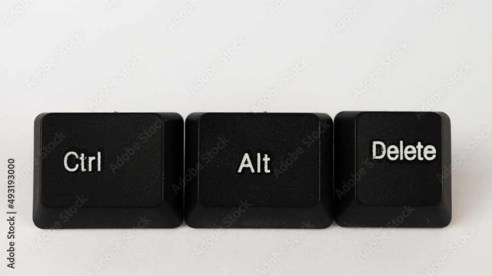 Ctrl alt delete shortcut text created with keyboard keys, isolated on ... Ctrl alt delete shortcut text created with keyboard keys, isolated on ...