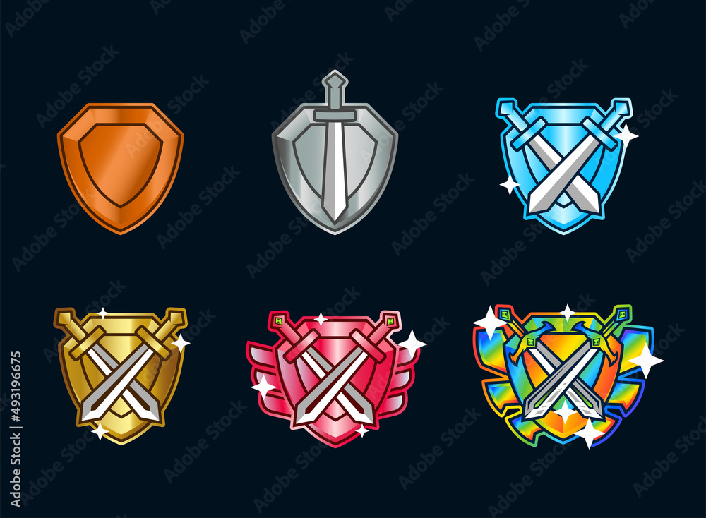 shield sword badge emotes collection. can be used for twitch or youtube ...