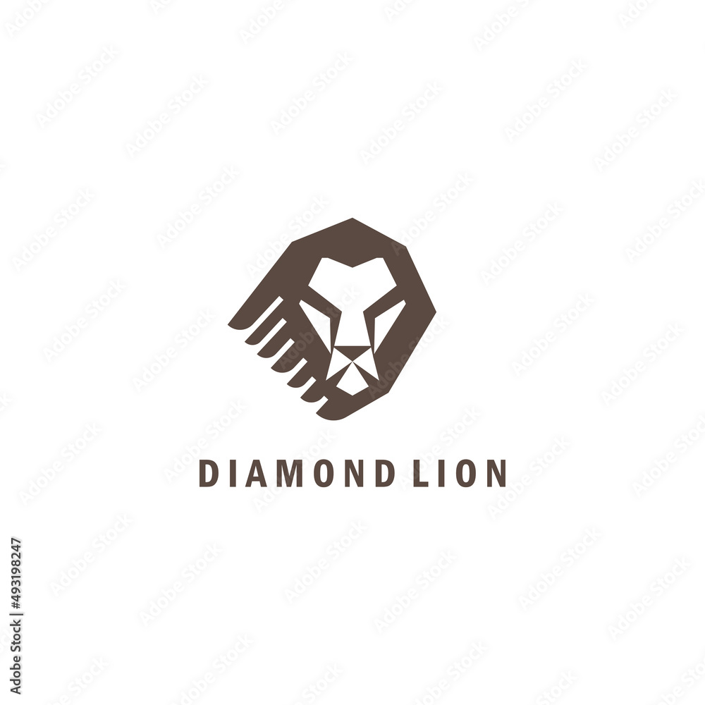 lion logo diamond illustration design template vector Stock Vector ...