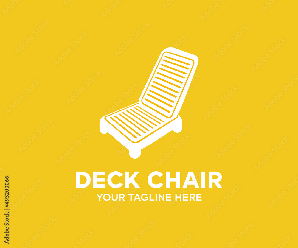 Deck chair logo design. Fashioned deck chair, vector design and ...