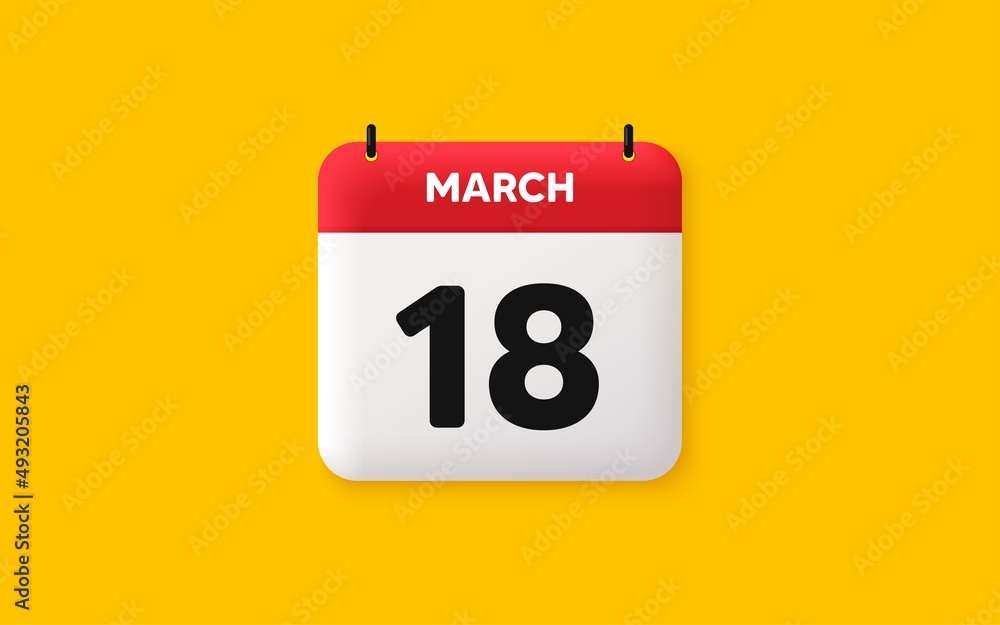 Calendar Date 3d Icon 18th Day Of The Month Icon Event Schedule Date 