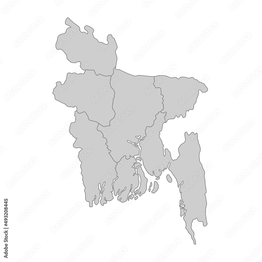 Outline political map of the Bangladesh. High detailed vector ...