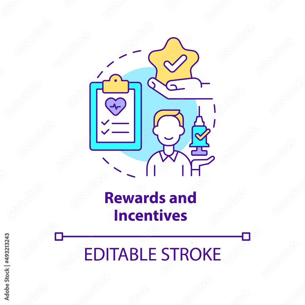Rewards and incentives concept icon. Program for patients. Healthcare ...