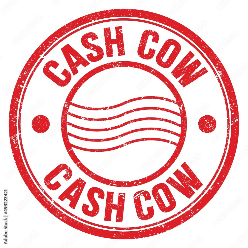 CASH COW text written on red round postal stamp sign Stock Illustration ...