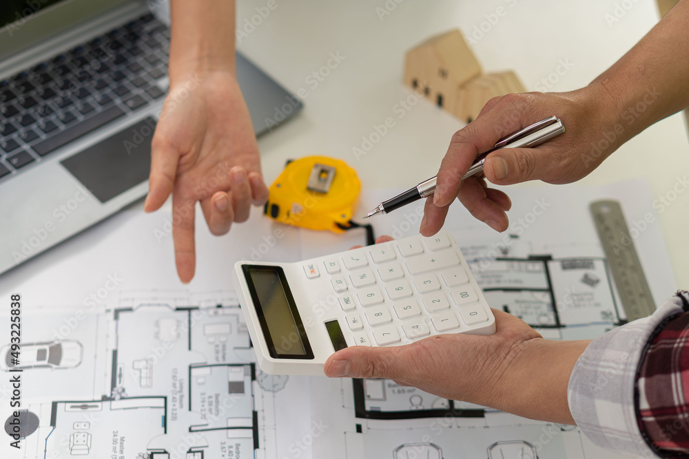 2 construction site engineers On-site engineering objects work with ...