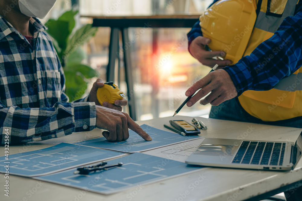 Poster 2 construction site engineers On-site engineering objects work ...