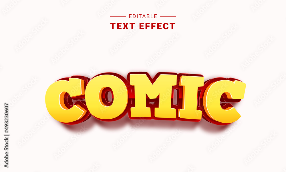 Editable Cartoon Text Effect Mockup. Vector Graphic Style Stock Vector ...