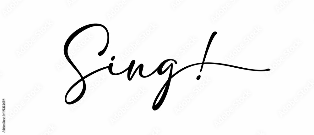 Sing! - Single word quotes Continuous one line calligraphy ...