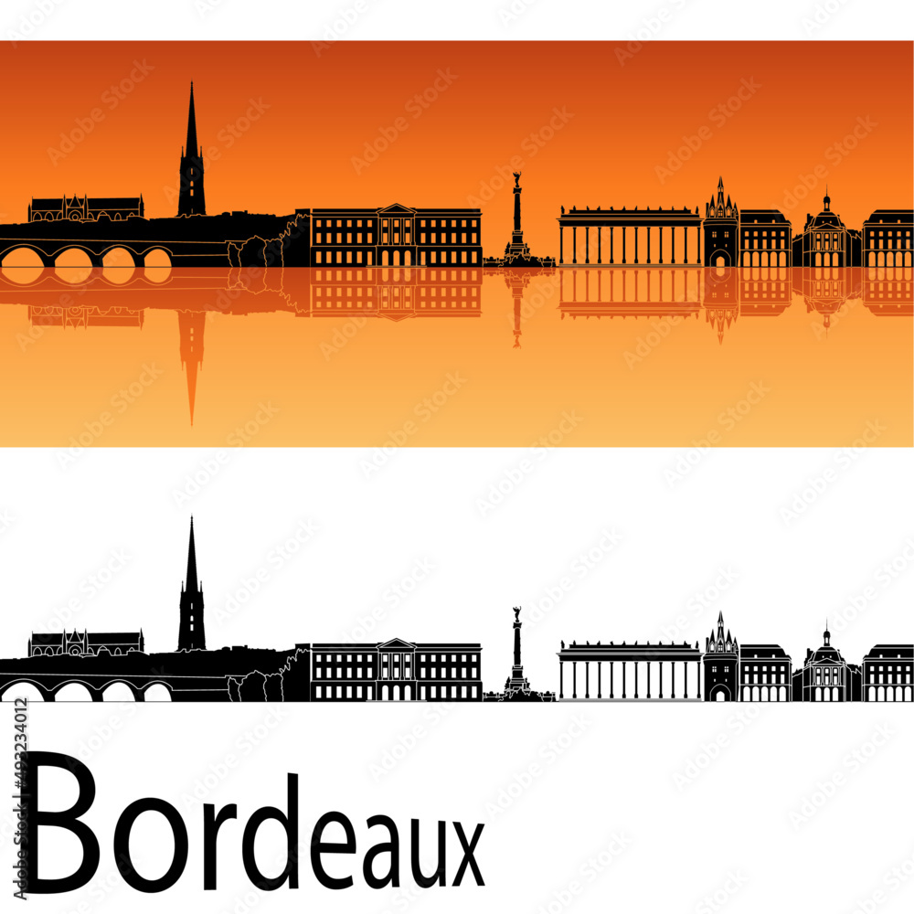 skyline in ai format of the city of bordeaux Stock Vector | Adobe Stock