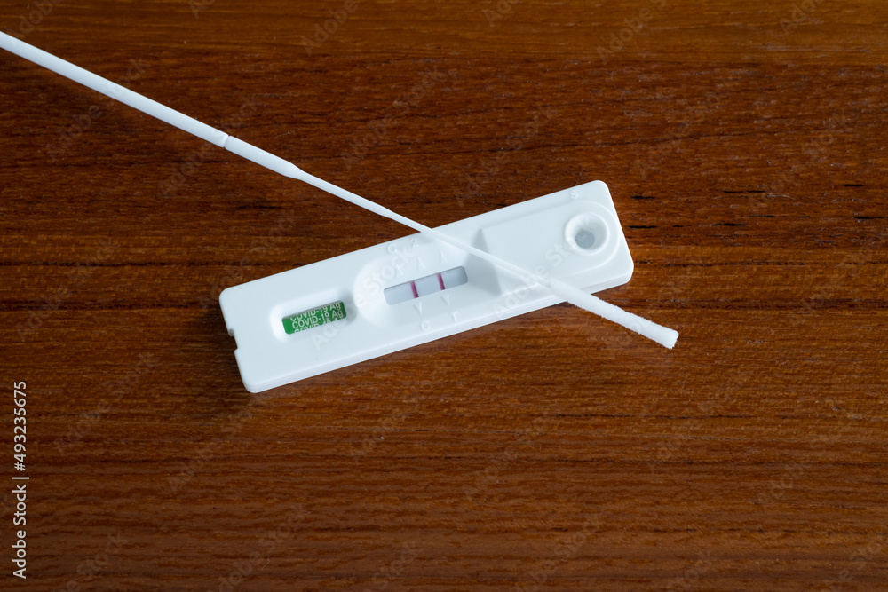 covid-19 positive test result with antigen rapid test kit (ATK), The ...