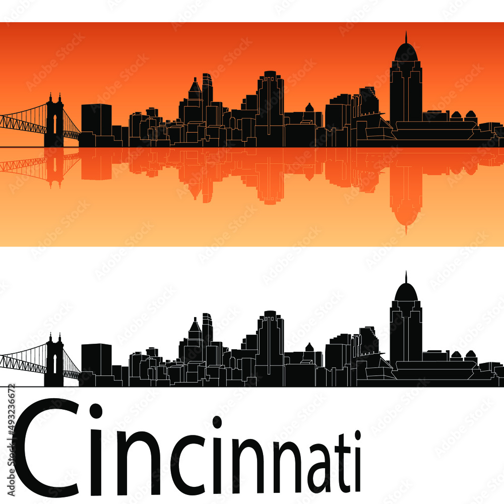 skyline in ai format of the city of cincinnati Stock Vector | Adobe Stock