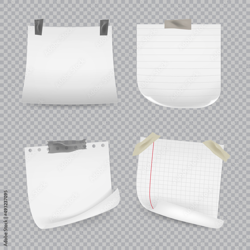 Office reminder sticker pages with curled corners. Wall notepad for ...