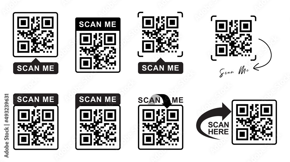 QR Codes For Smartphone QR Code With Inscription Scan Me With QR Codes For Smartphone QR Code With Inscription Scan Me With