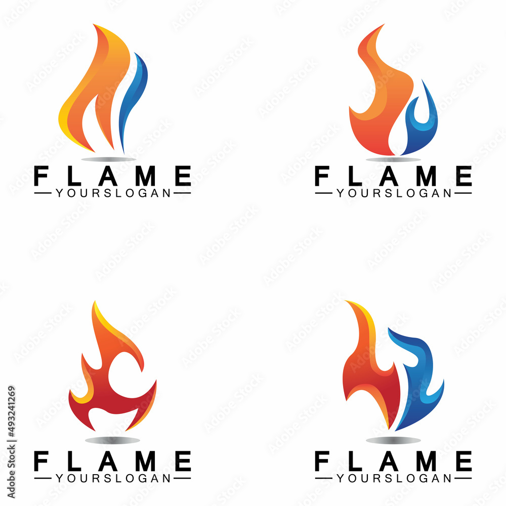 fire flame logo icon vector design template Stock Vector | Adobe Stock