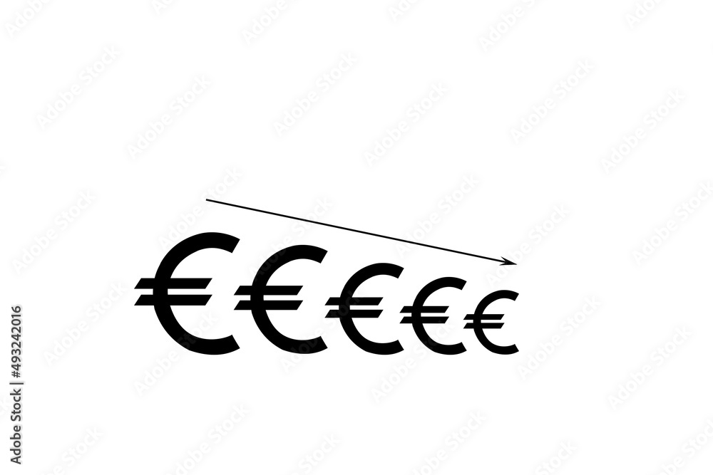 euro reduction chart, euro symbol Stock Illustration | Adobe Stock