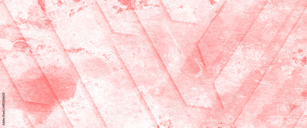 Geometric tech vector background, abstract red square shape with ...