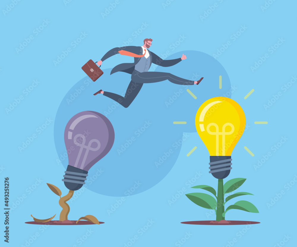 Business transformation, changing strategy, changing idea, realignment ...