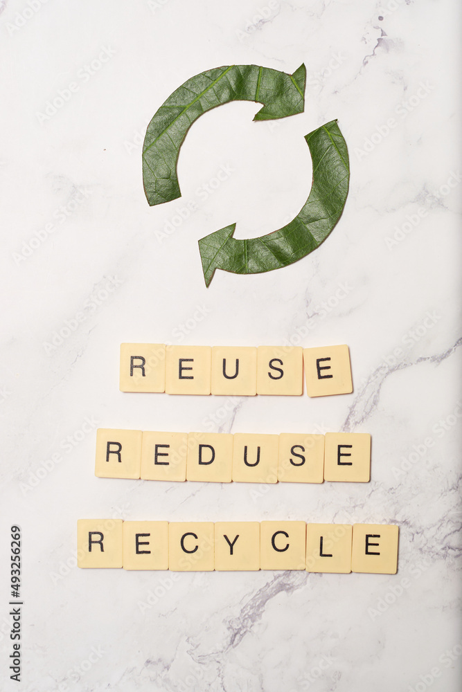 Circular economy concept. Reduse, reuse and recycling. Stock Photo ...
