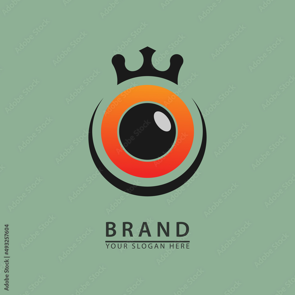 Camera eye with elegant king crown icon logo Stock Vector | Adobe Stock