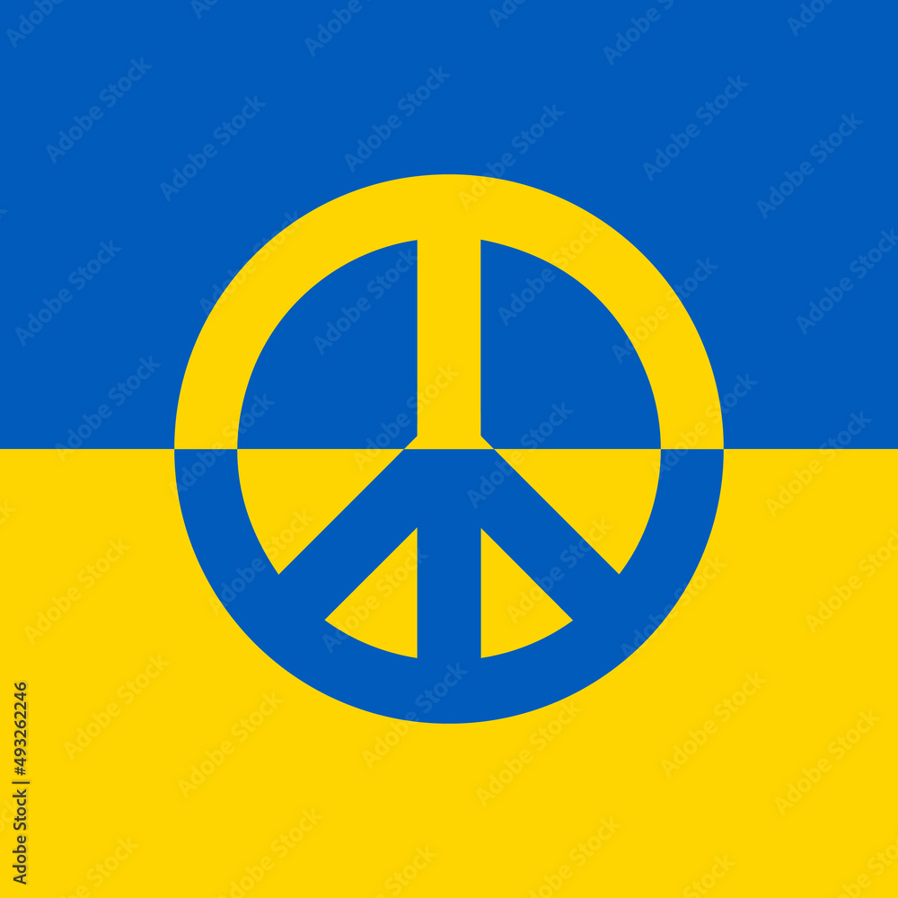 Ukrainian peace symbol - stay with Ukraine. Ukraine vector poster ...