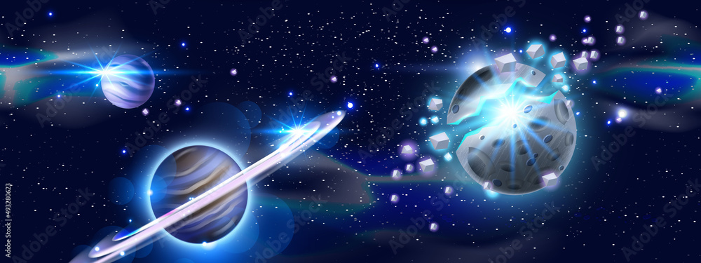 Neon Planets That Are Blue