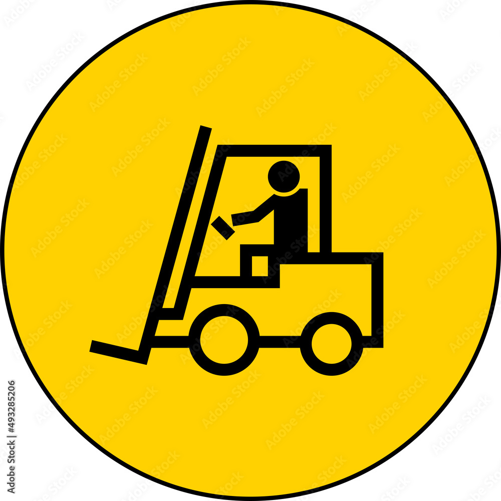 Forklift Floor Sign On White Background Stock Vector | Adobe Stock