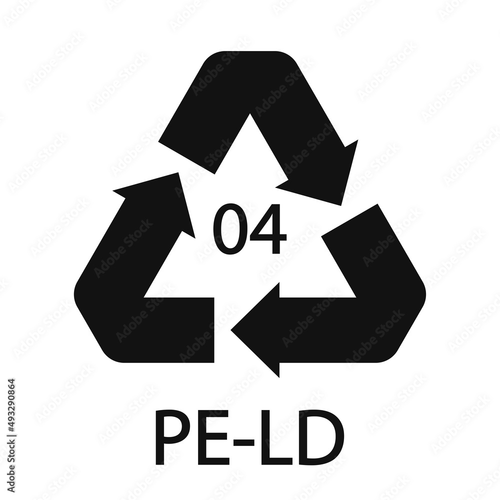 PE-LD 04 recycling code symbol. Plastic recycling vector low density ...