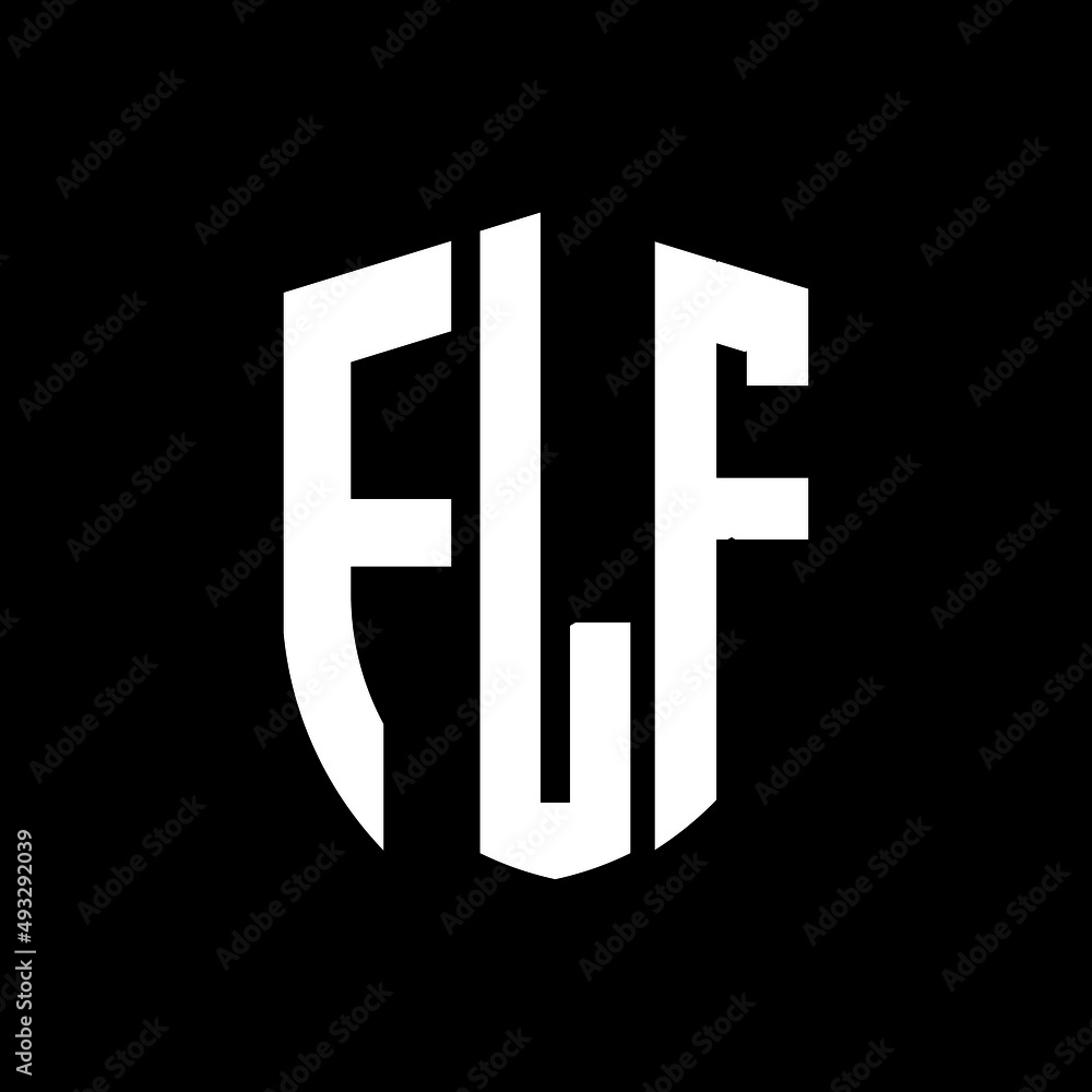FLF letter logo design. FLF modern letter logo with black background ...