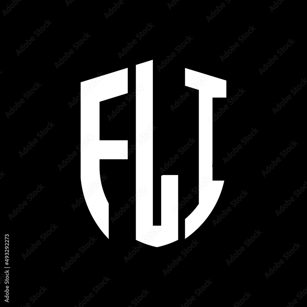 FLI letter logo design. FLI modern letter logo with black background ...