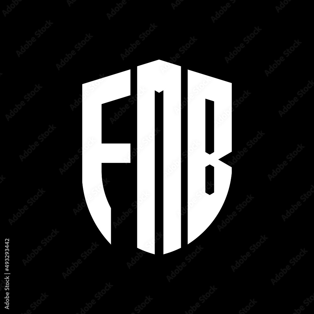 FMB letter logo design. FMB modern letter logo with black background ...