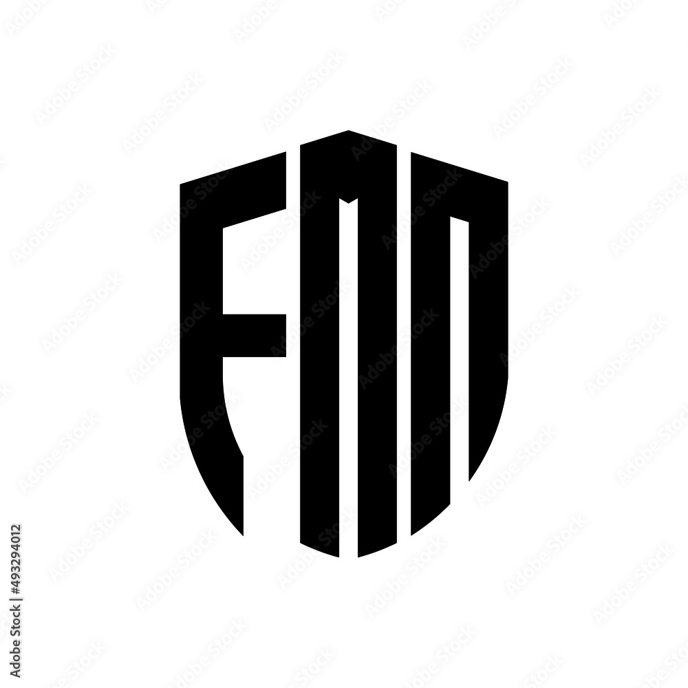 FMN letter logo design. FMN modern letter logo with black background ...