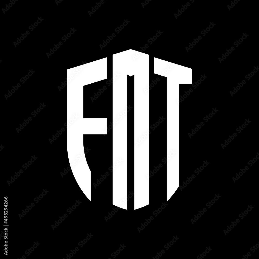 FMT letter logo design. FMT modern letter logo with black background ...