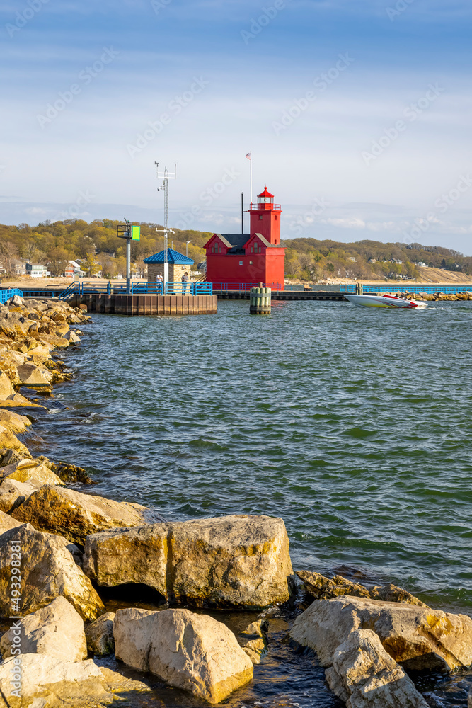 Holland Harbor Lighthouse, known as Big Red is one of the most ...