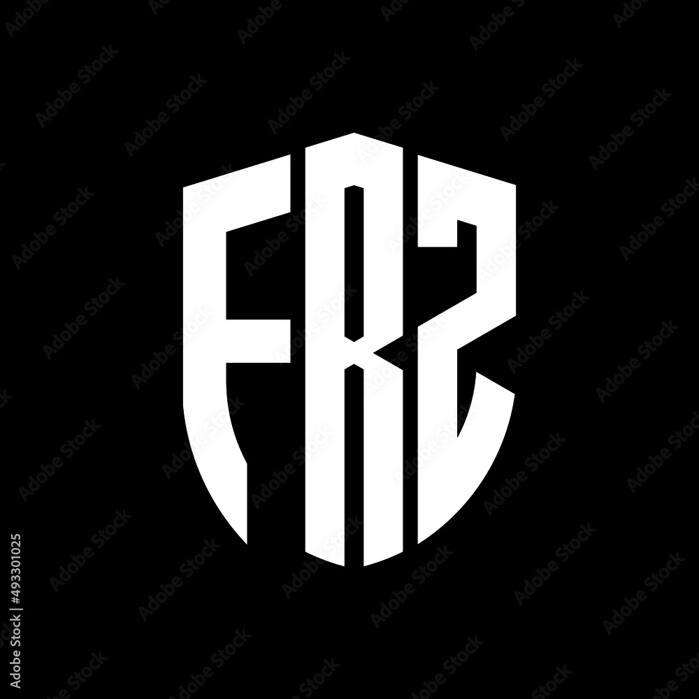 FRZ letter logo design. FRZ modern letter logo with black background ...